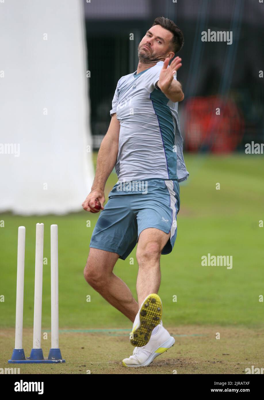 England's James Anderson during a nets session at Emirates Old Trafford ...