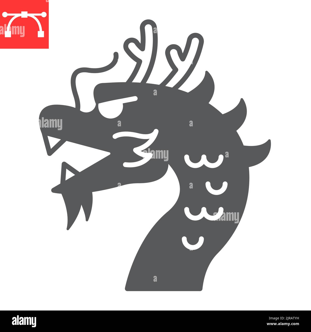 Chinese dragon glyph icon, asian and traditional, dragon vector icon ...