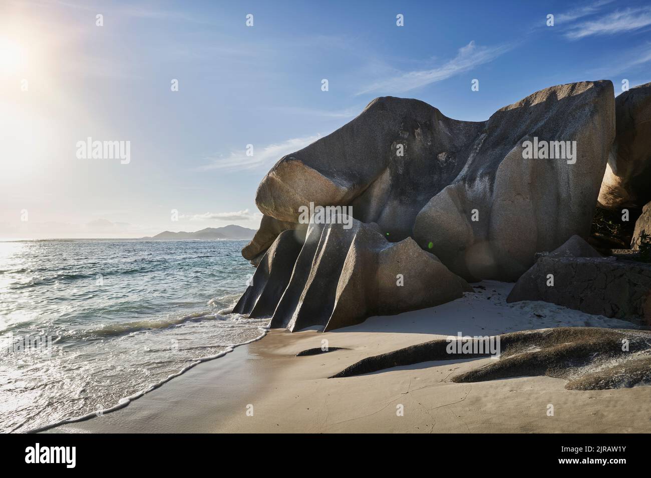Seychelles, La Digue, Rock formations on tropical beach Stock Photo - Alamy