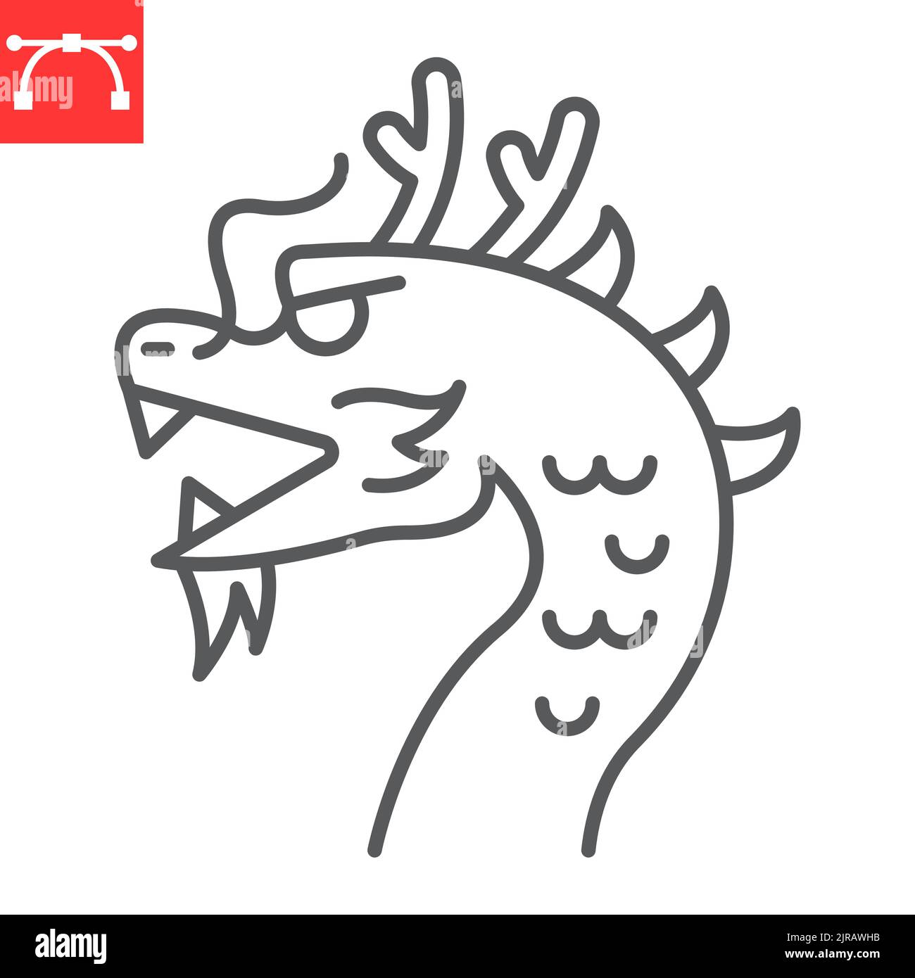 Chinese dragon line icon, asian and traditional, dragon vector icon ...