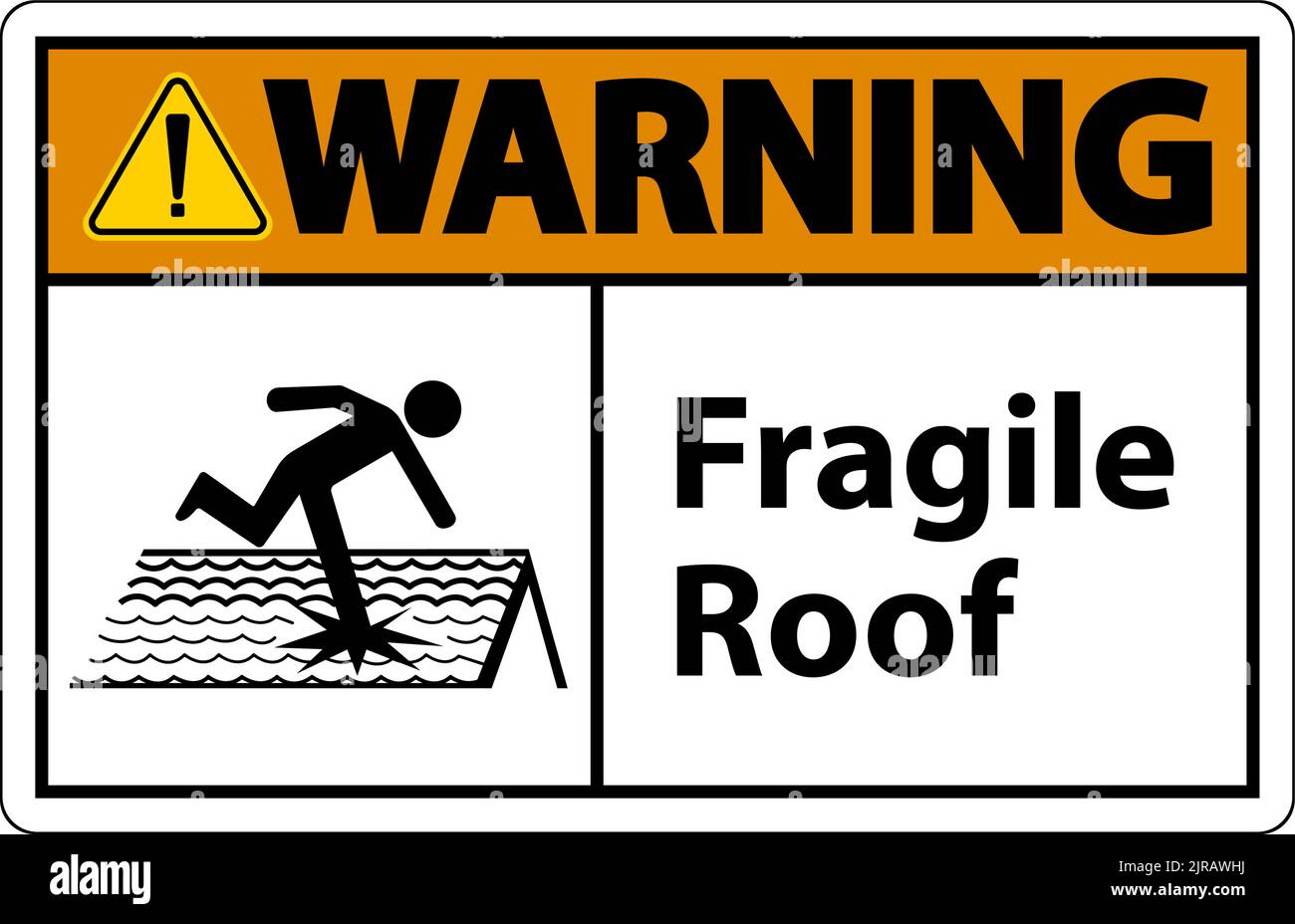 Warning Fragile Roof Sign On White Background Stock Vector Image & Art ...