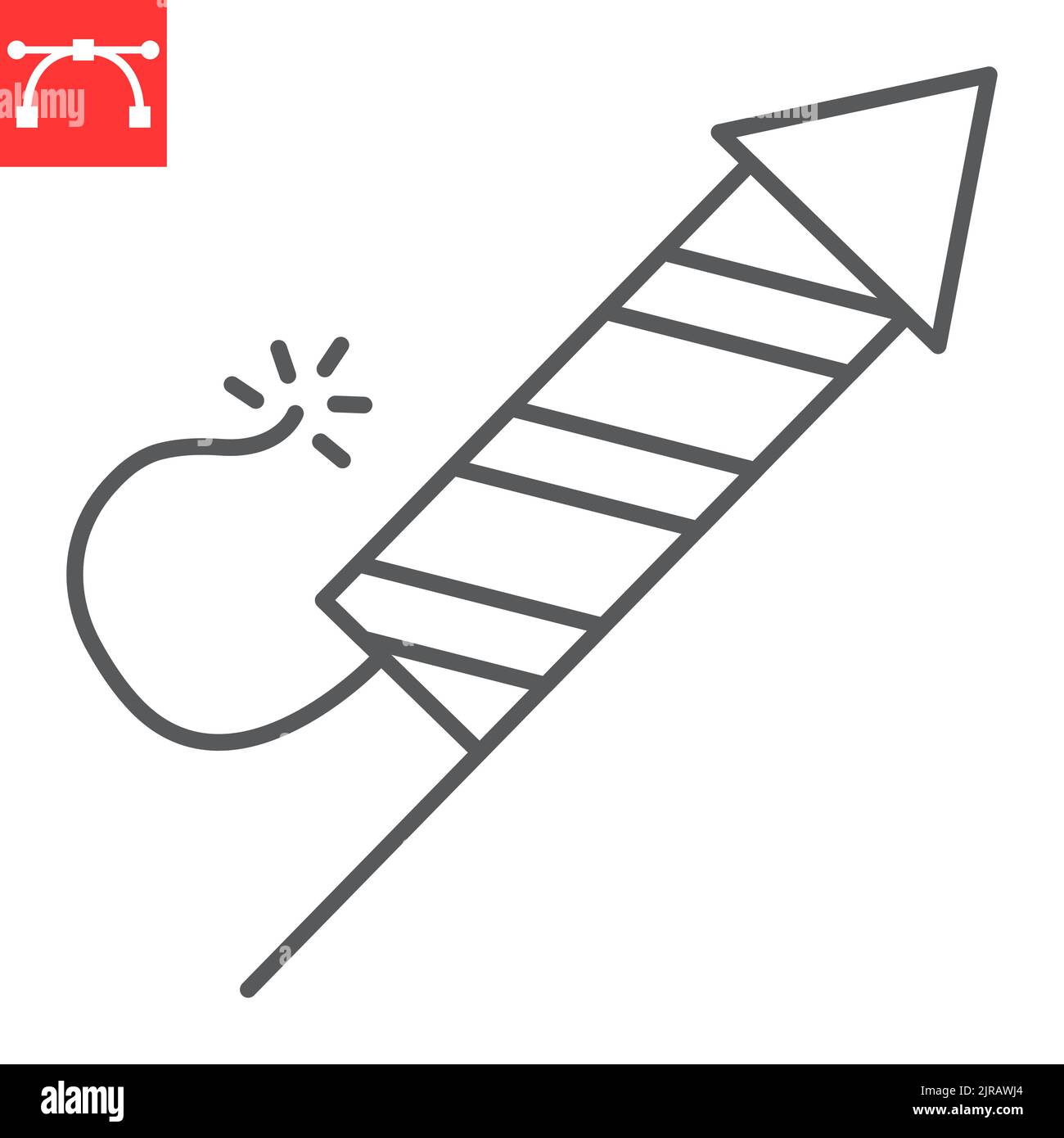 Fireworks rocket line icon, firecracker and explosive, petard vector ...