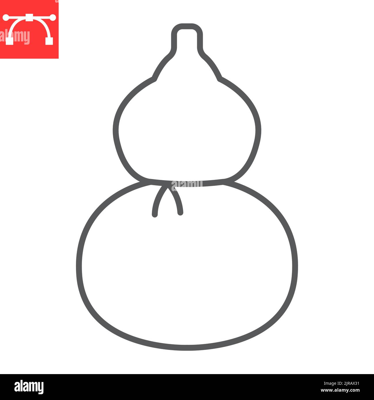 Gourd calabash line icon, chinese bottle and drink, calabash vector ...