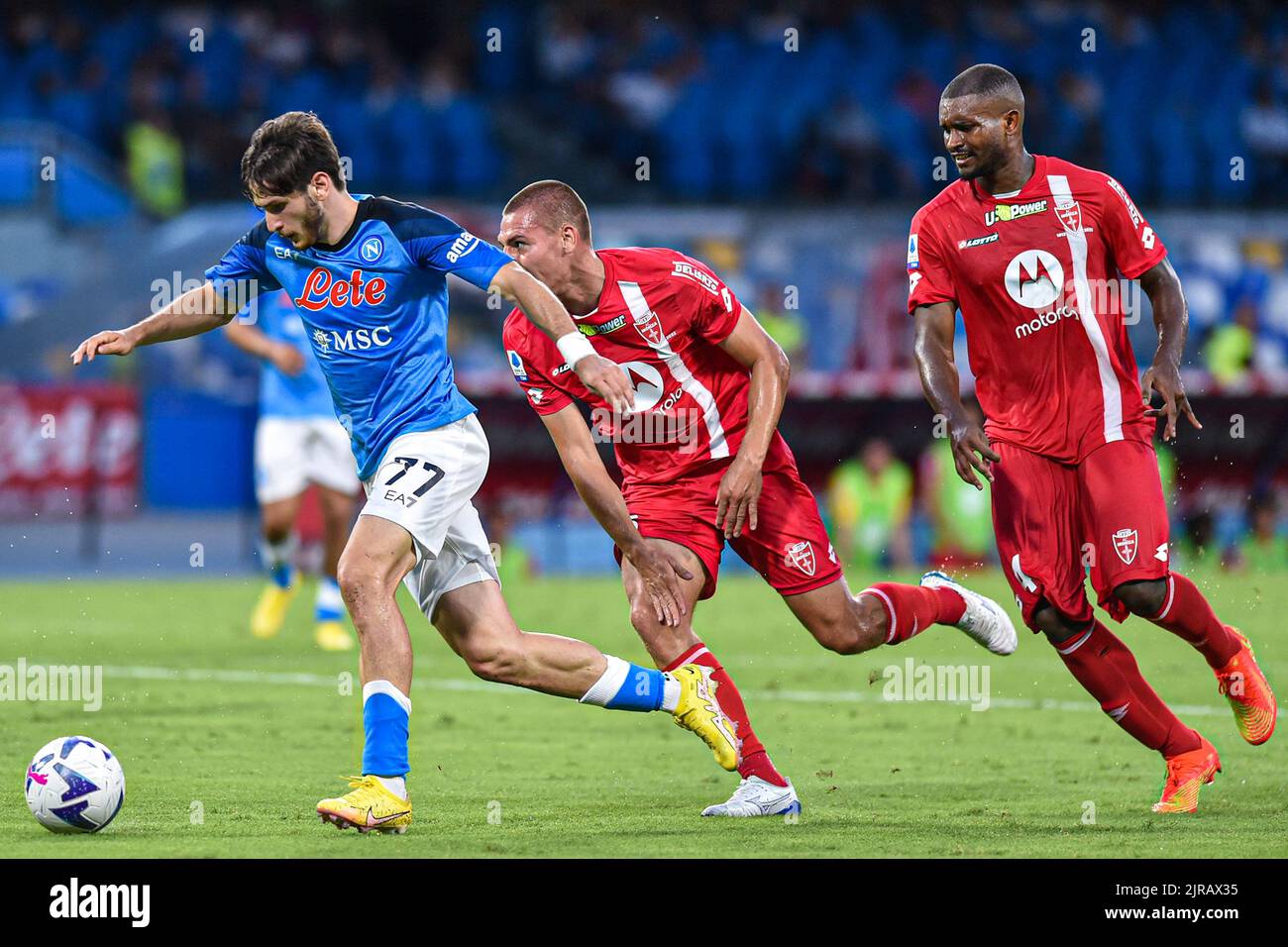 NAPLES, ITALY - AUGUST 21: Khvicha Kvaratskhelia of Napoli during the ...