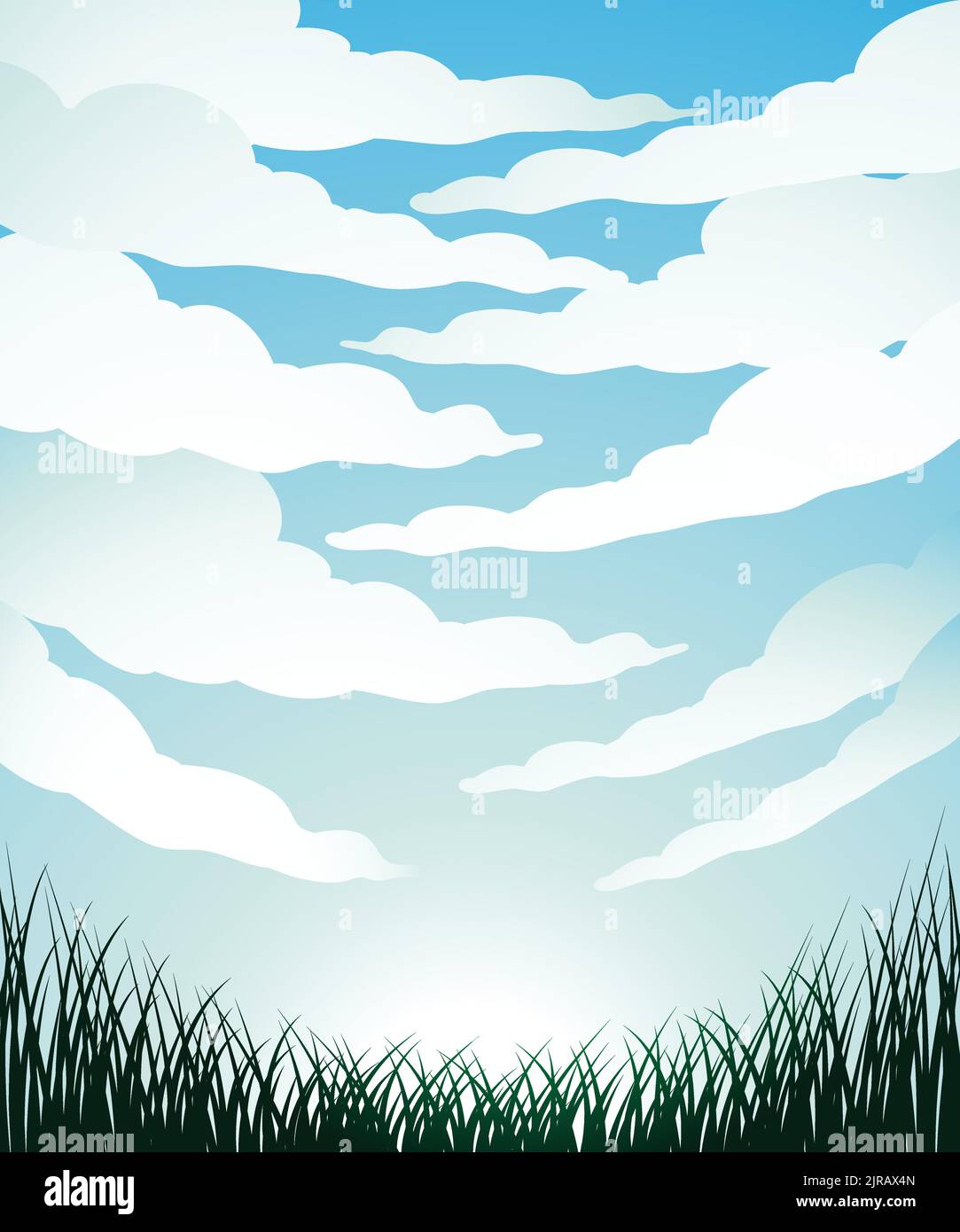 Illustration of Fisheye View of Clouds and Grass Stock Vector Image ...