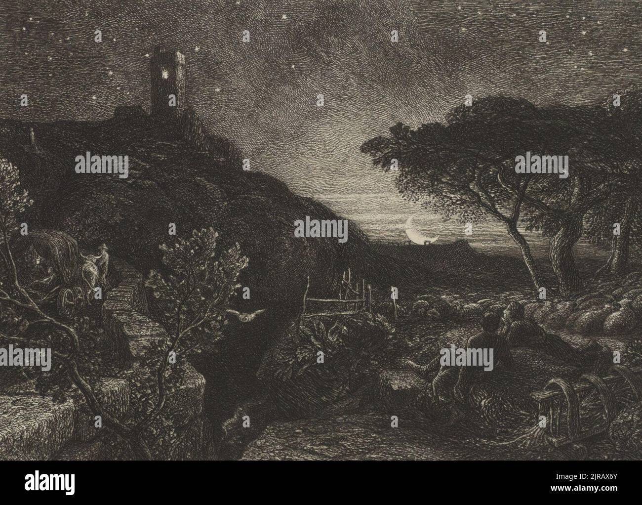 The lonely tower, 1879, by Samuel Palmer Stock Photo - Alamy