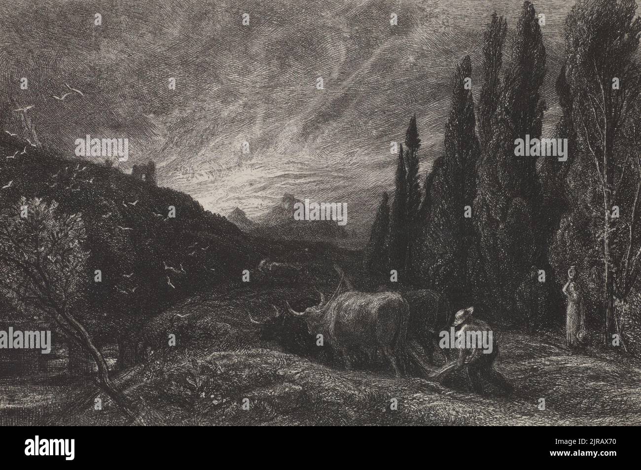 The early ploughman, 1858-1860, by Samuel Palmer. Gift of Sir John ...