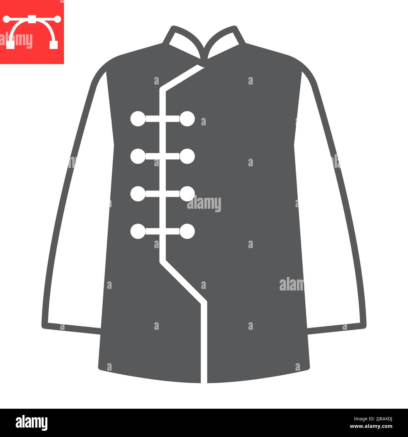 Chinese Cloth Glyph Icon Asian Costume And Clothes Chinese Dress