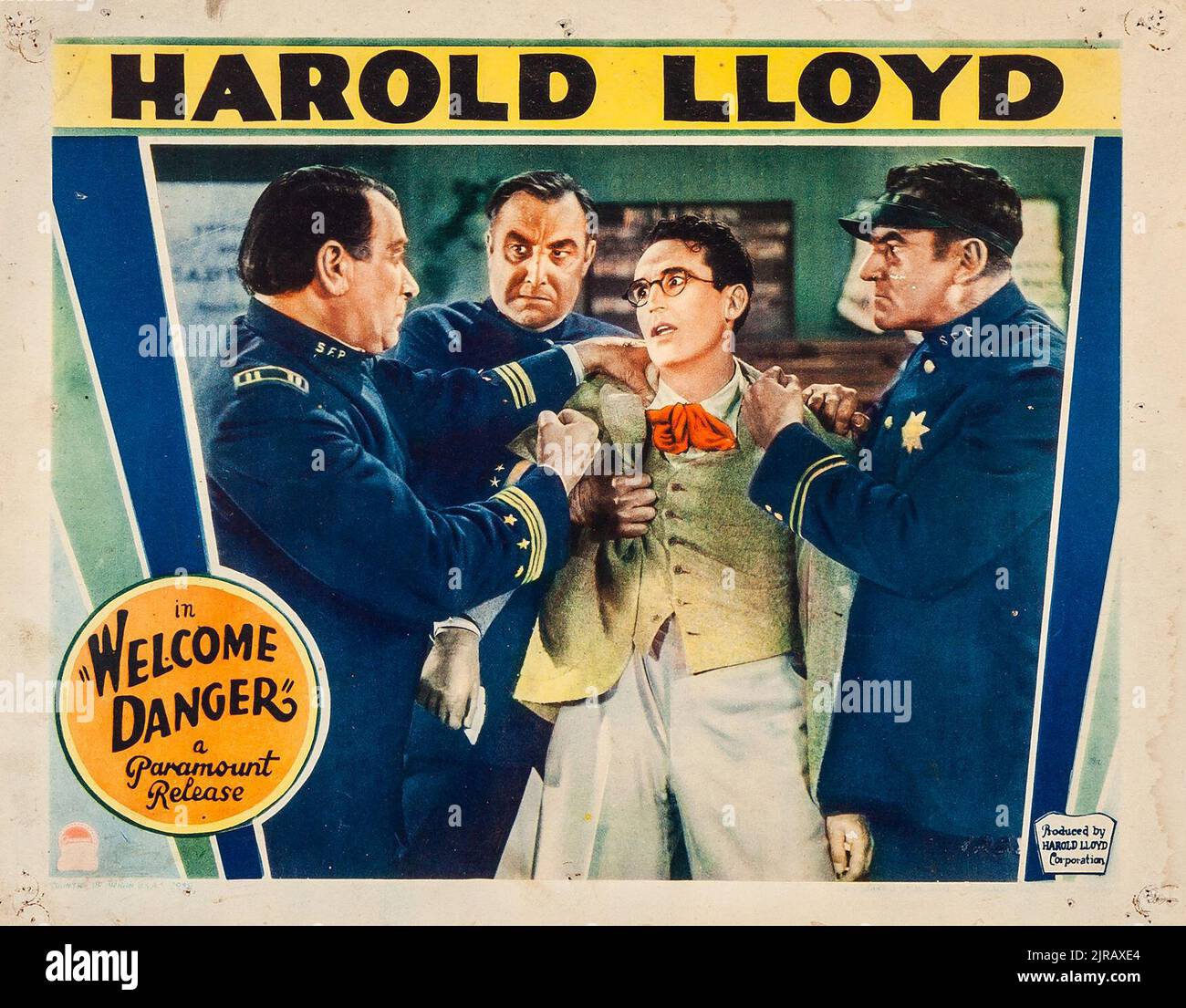 Harold Lloyd - Welcome Danger (Paramount, 1929) Lobby Card Stock Photo - Alamy