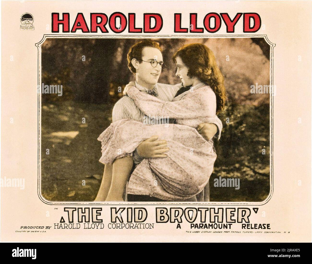 Lobby card from the American comedy film The Kid Brother (1927 Stock ...