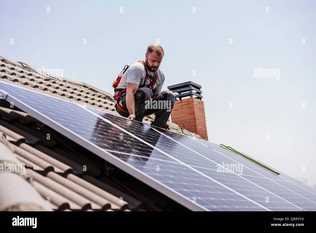 Installing solar power system hi-res stock photography and images - Alamy