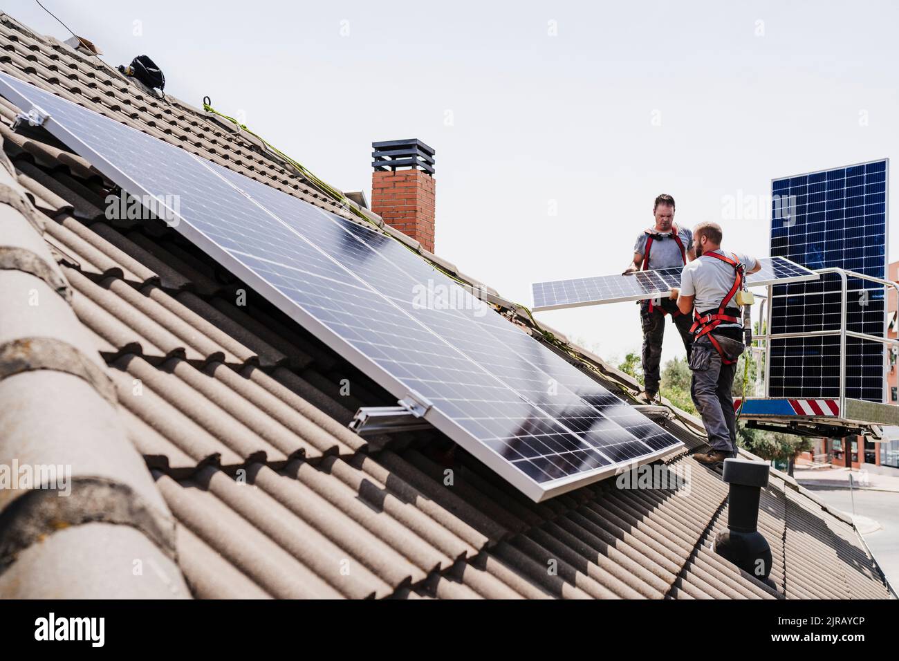 Installing solar power system hi-res stock photography and images - Alamy