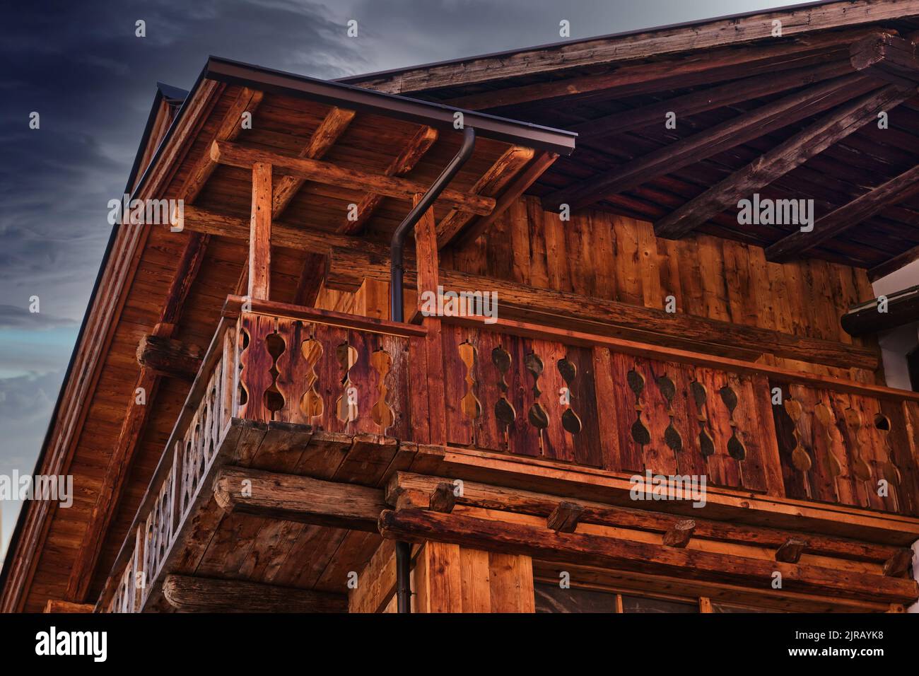 historic wooden house in the village of predazzo trentino alto adige ...