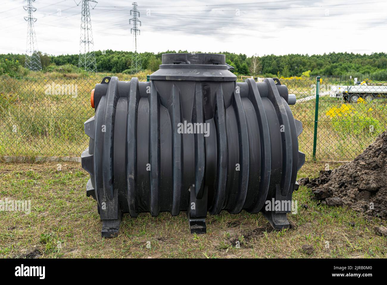 Installation of a single-chamber home sewage treatment plant, the tank ...