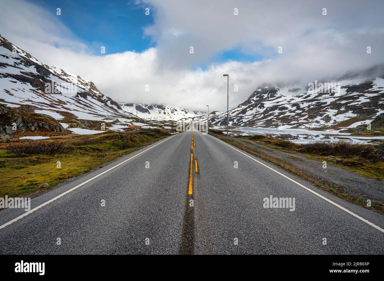 Norway, Vestfold og Telemark, European Route E134 stretching through ...