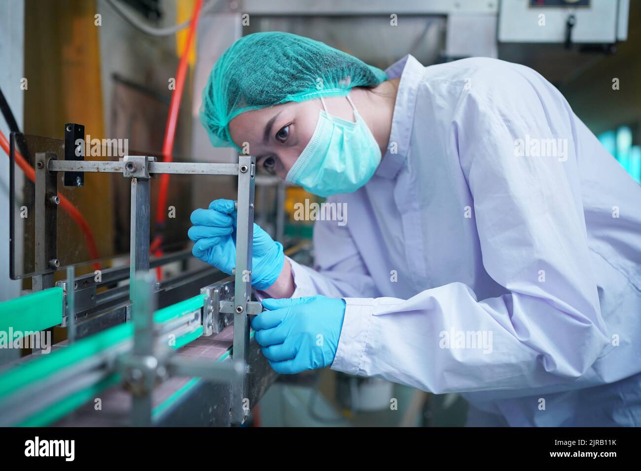 Asian worker labor working in food and beverage for drink industry ...