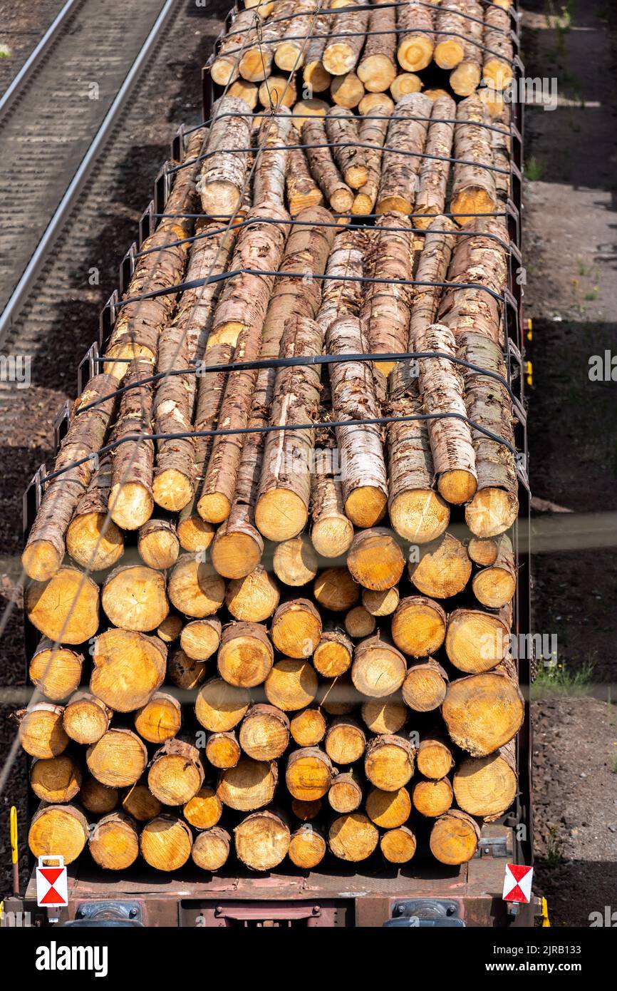 Close-up view railway sorting station with many transportation rail ...