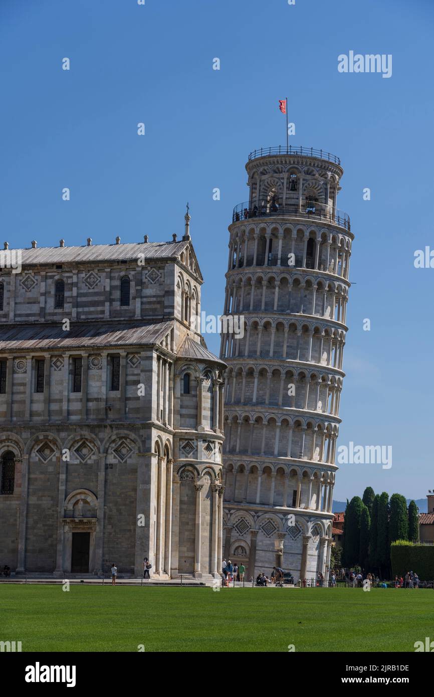 Italy, Tuscany, Pisa, Pisa Cathedral and Leaning Tower of Pisa Stock ...
