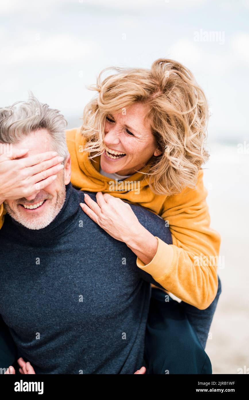 Man covering eyes happy hi-res stock photography and images - Alamy