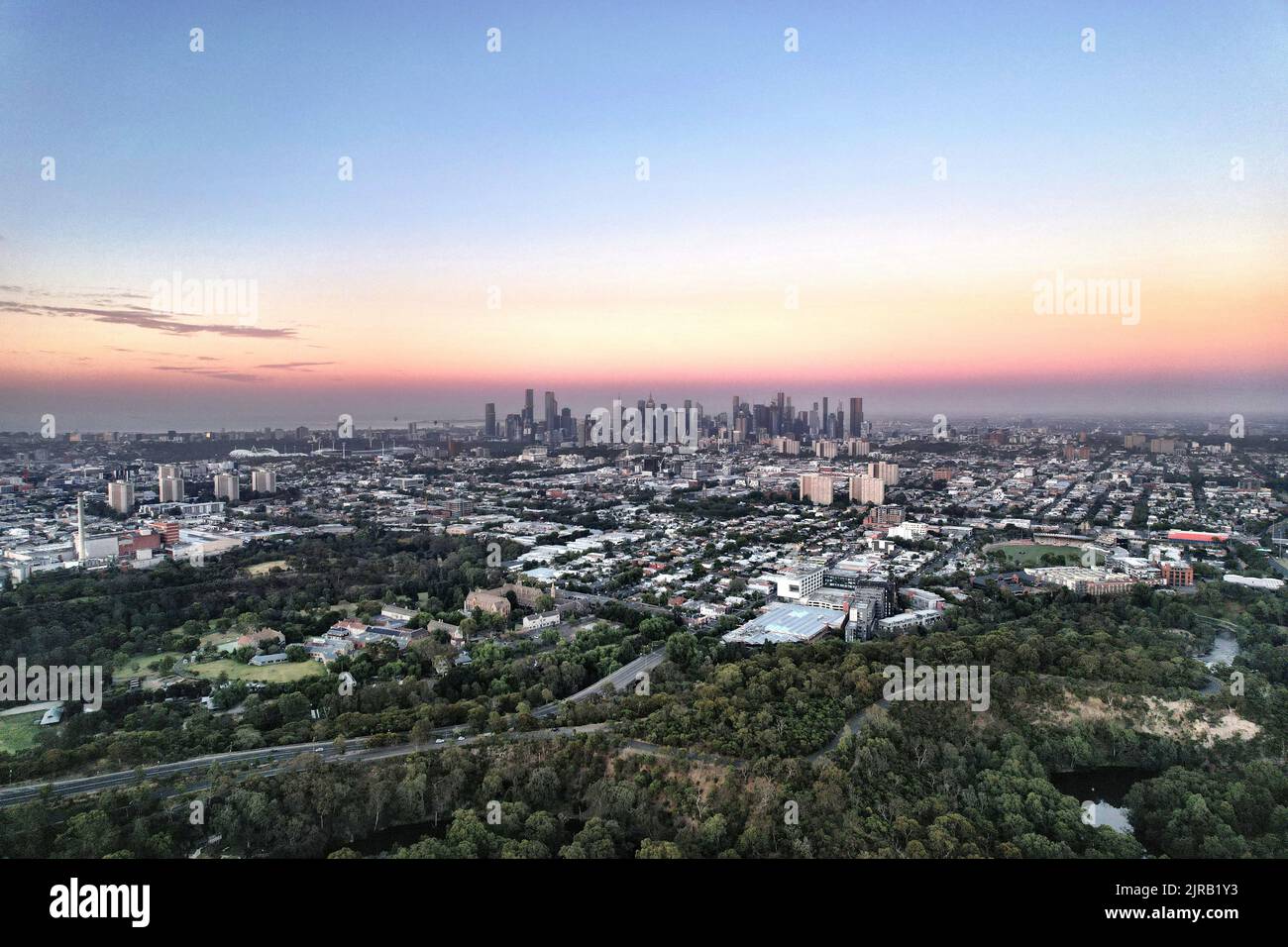 Melbourne drone shot hi-res stock photography and images - Alamy