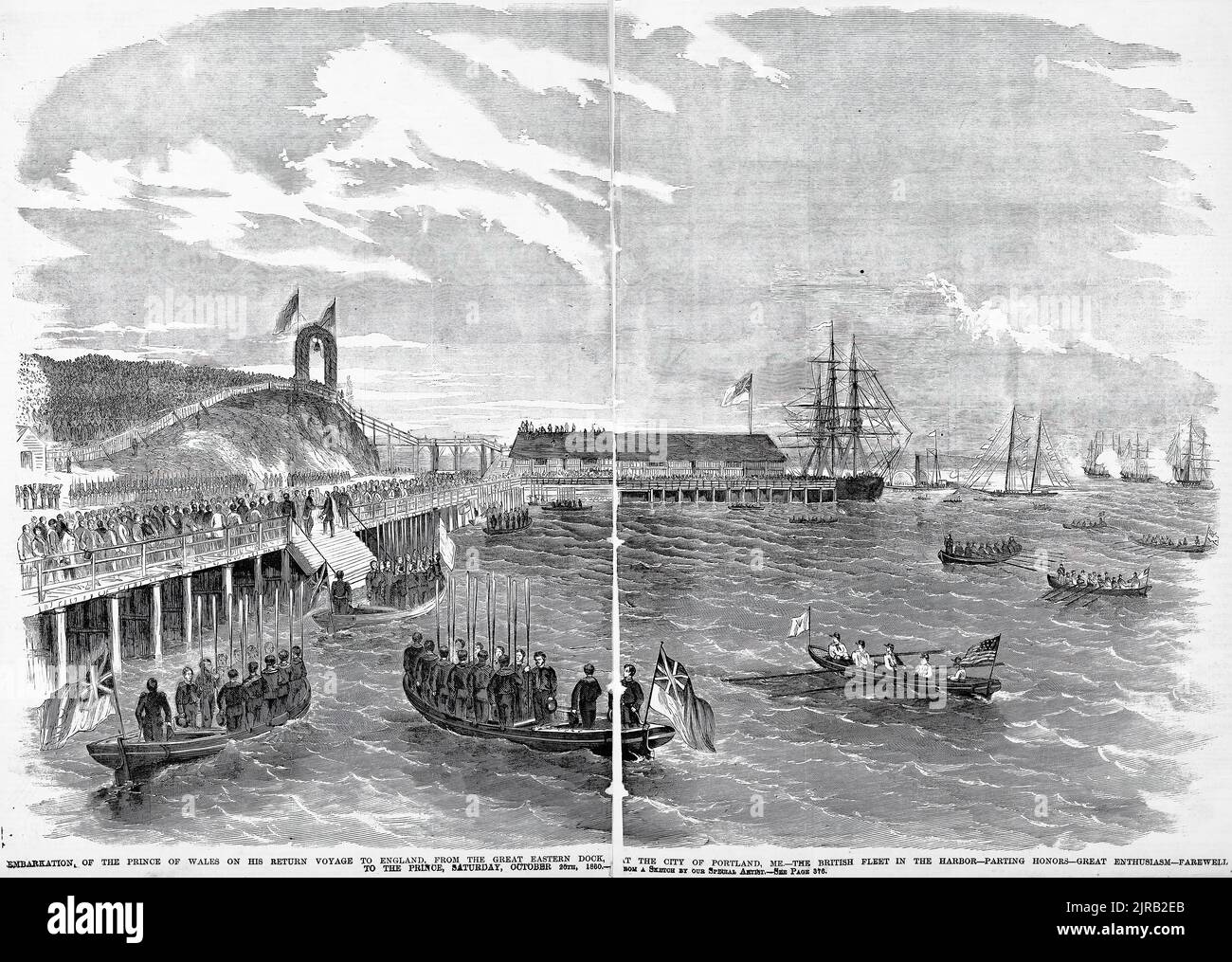 Embarkation of the Prince of Wales on his return voyage to England ...