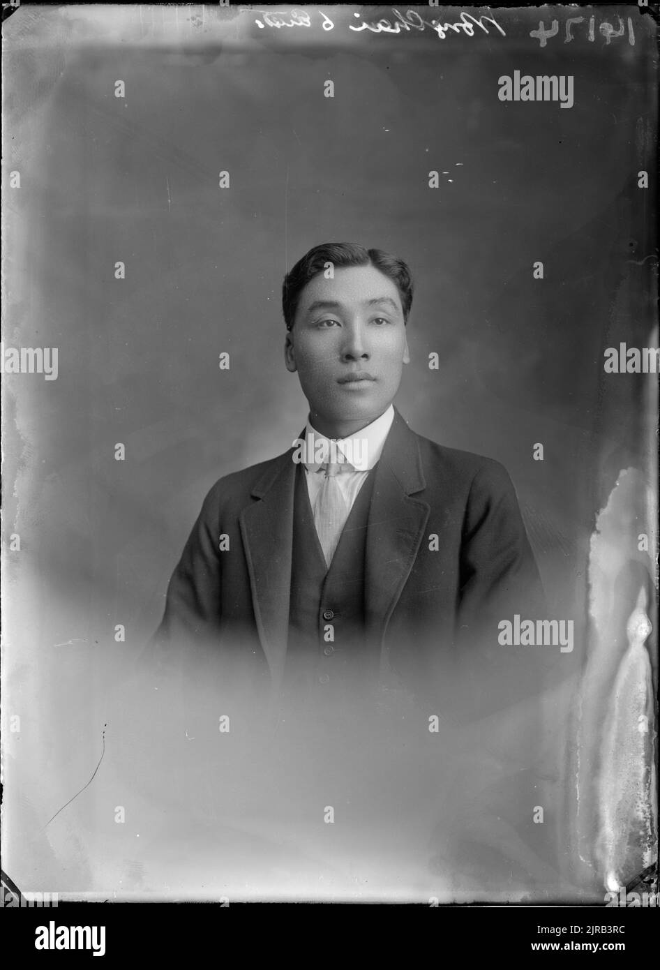 Portrait of a man, inscribed 'Wong Chai'., circa 1910-1920, Wellington ...