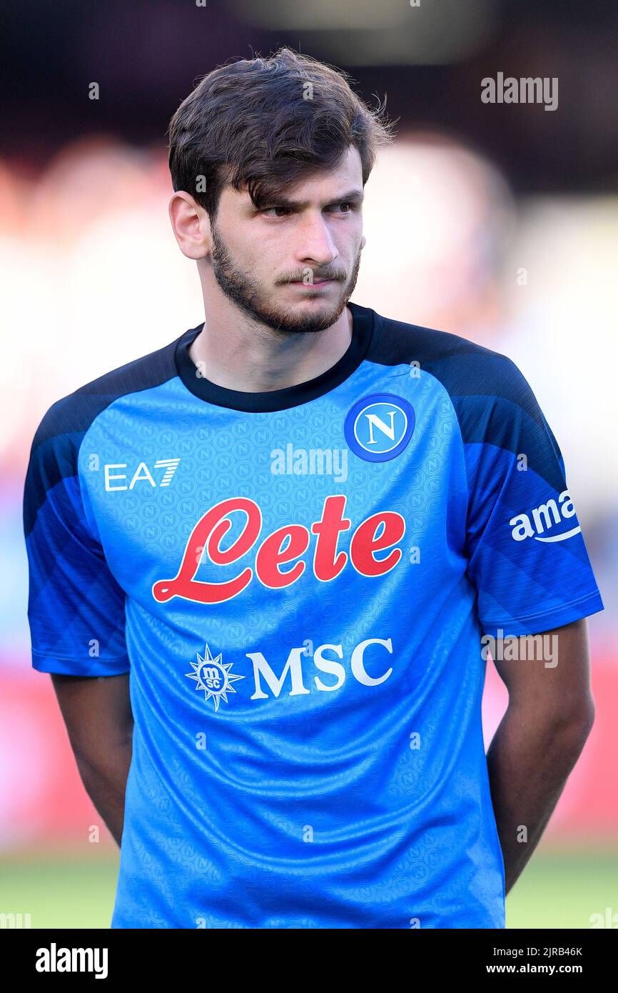 Naples Italy 21st Aug 2022 Khvicha Kvaratskhelia Of Ssc Napoli