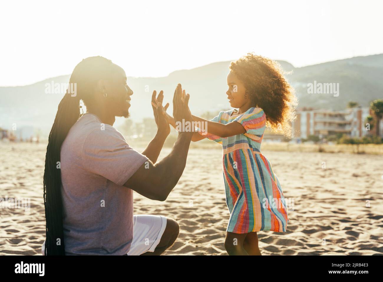 African american parents game outdoors hi-res stock photography and ...