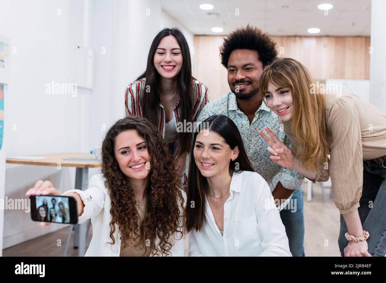 Peace sign selfie business hi-res stock photography and images - Alamy