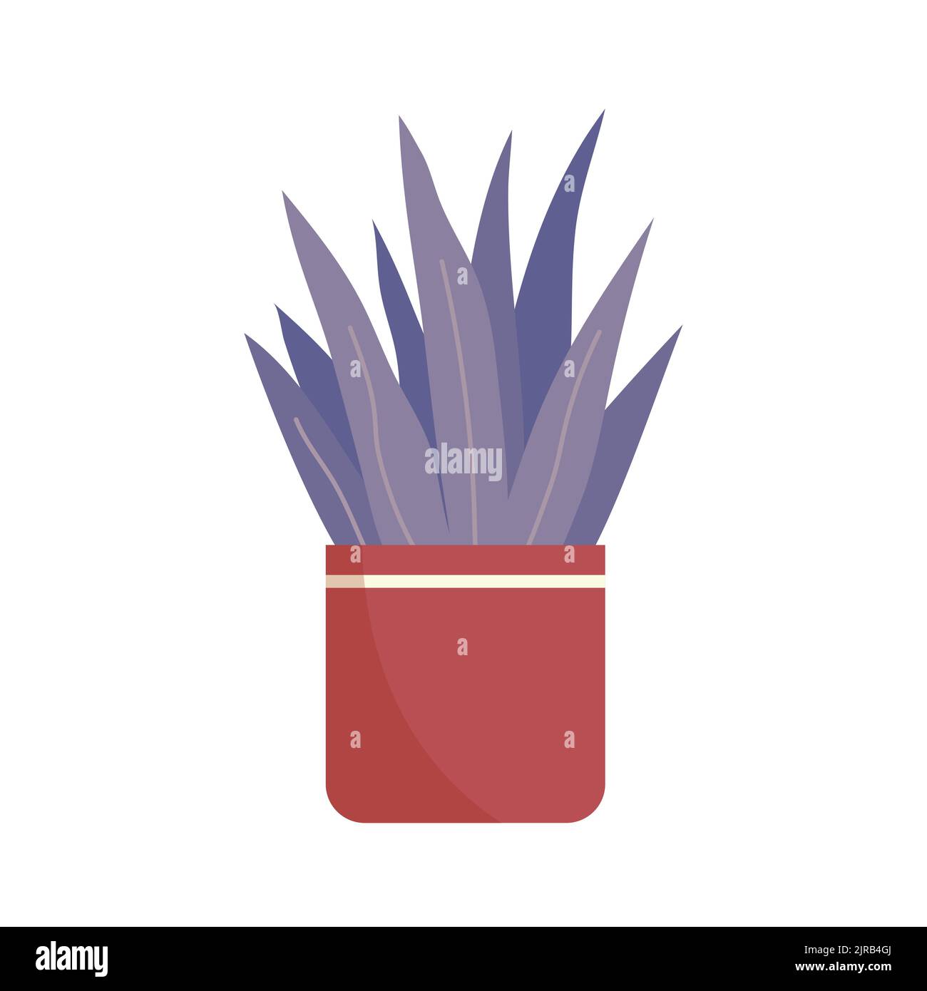 Decorative home flower. Pot with plant. Object of a room interior. Flat ...