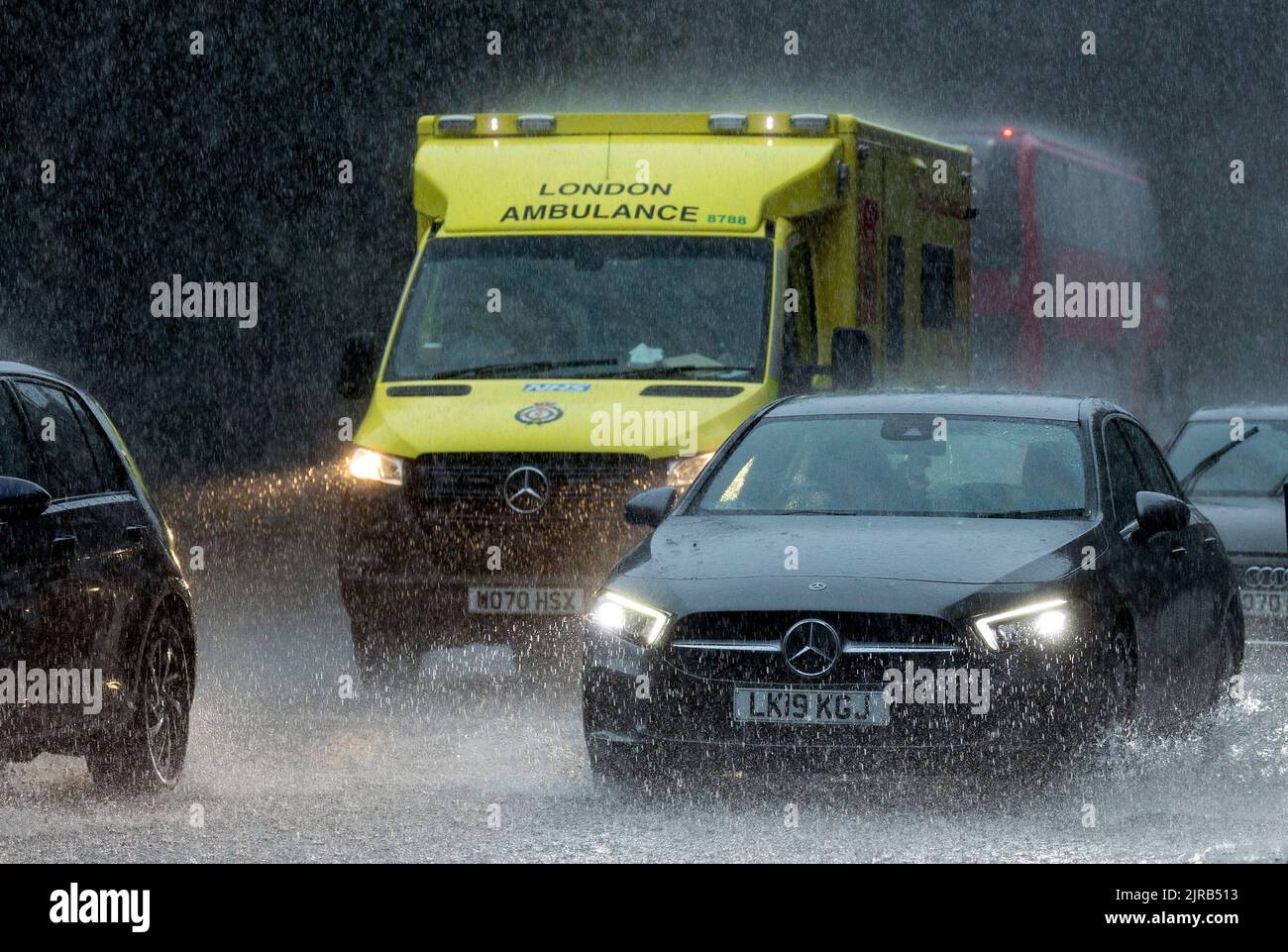 Pic shows: London Ambulance fighting its way through traffic in the ...