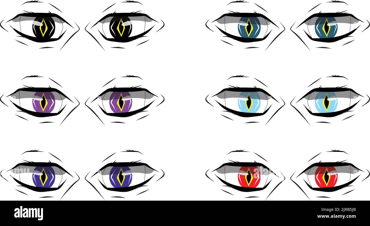 Cartoon beautiful eyes vector set. angry eyes of devil Stock Vector ...