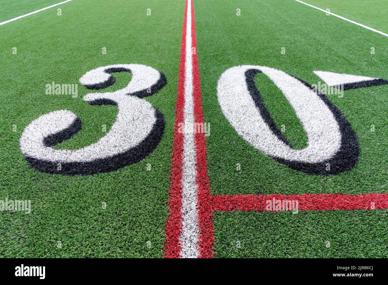 Red And White Football Field Turf