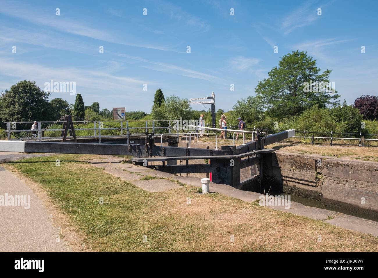 Diglis Basin by the Worcester Canal where it meets the River Severn in Worcester, UK Stock Photo ...