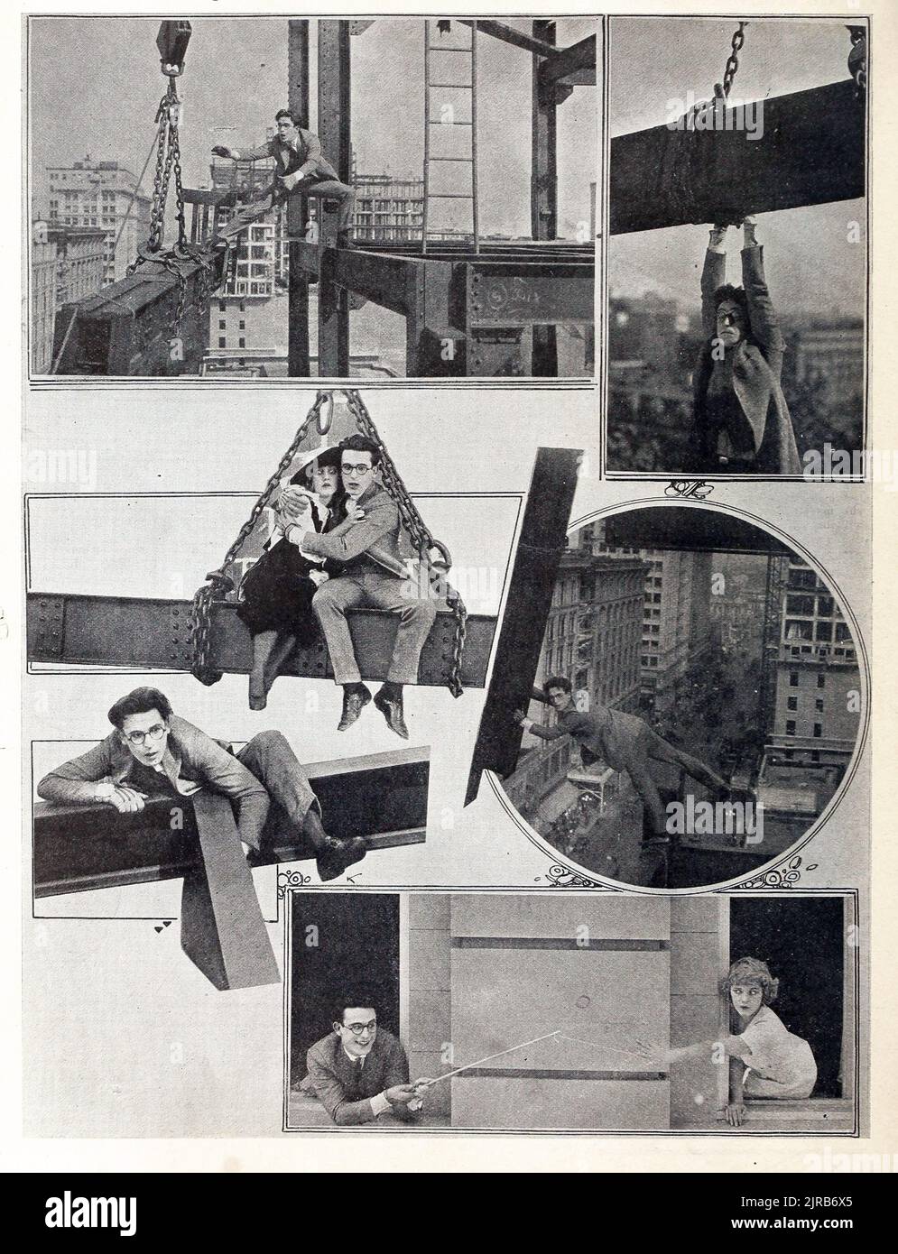 Vintage photo - famous 1920s silent film actor Harold Lloyd and Mildred Davis in Never Weaken ...