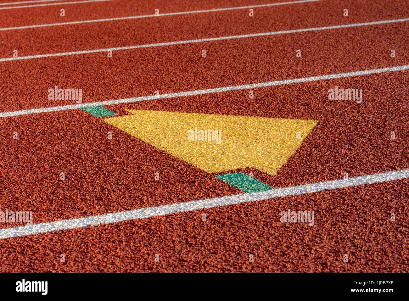 Inspiring close up of the start of an exchange zone on a new red ...