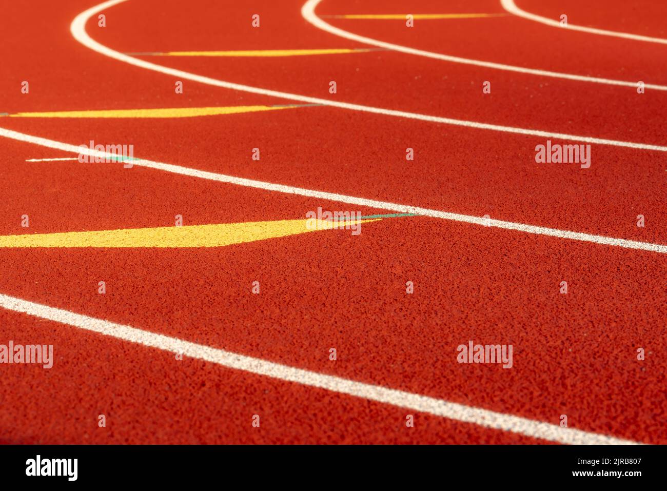 Inspiring close up of the start of an exchange zone on a new red ...