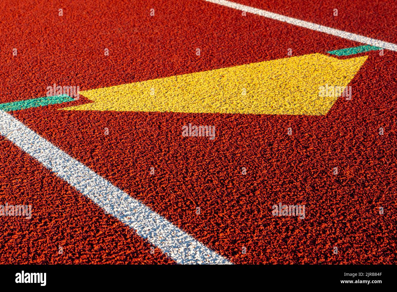 Inspiring close up of the start of an exchange zone on a new red ...