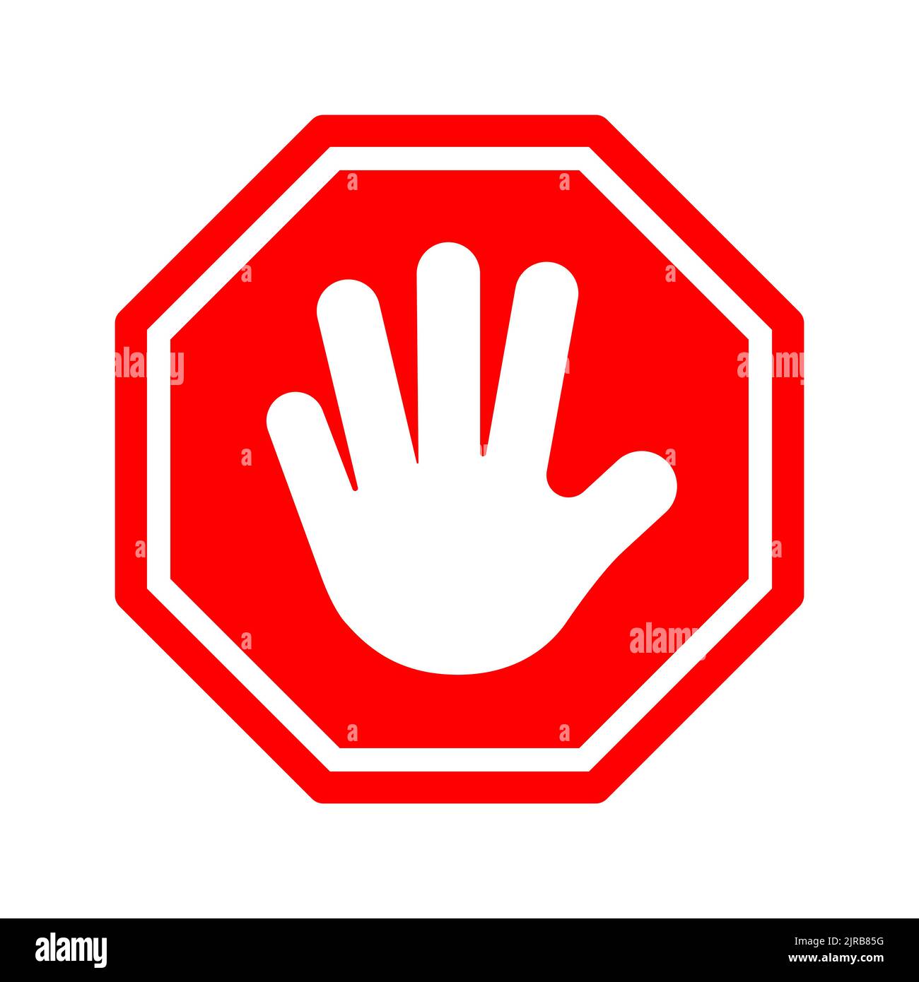 Traffic sign stop with hand. Prohibition sign. Vector illustration. on ...