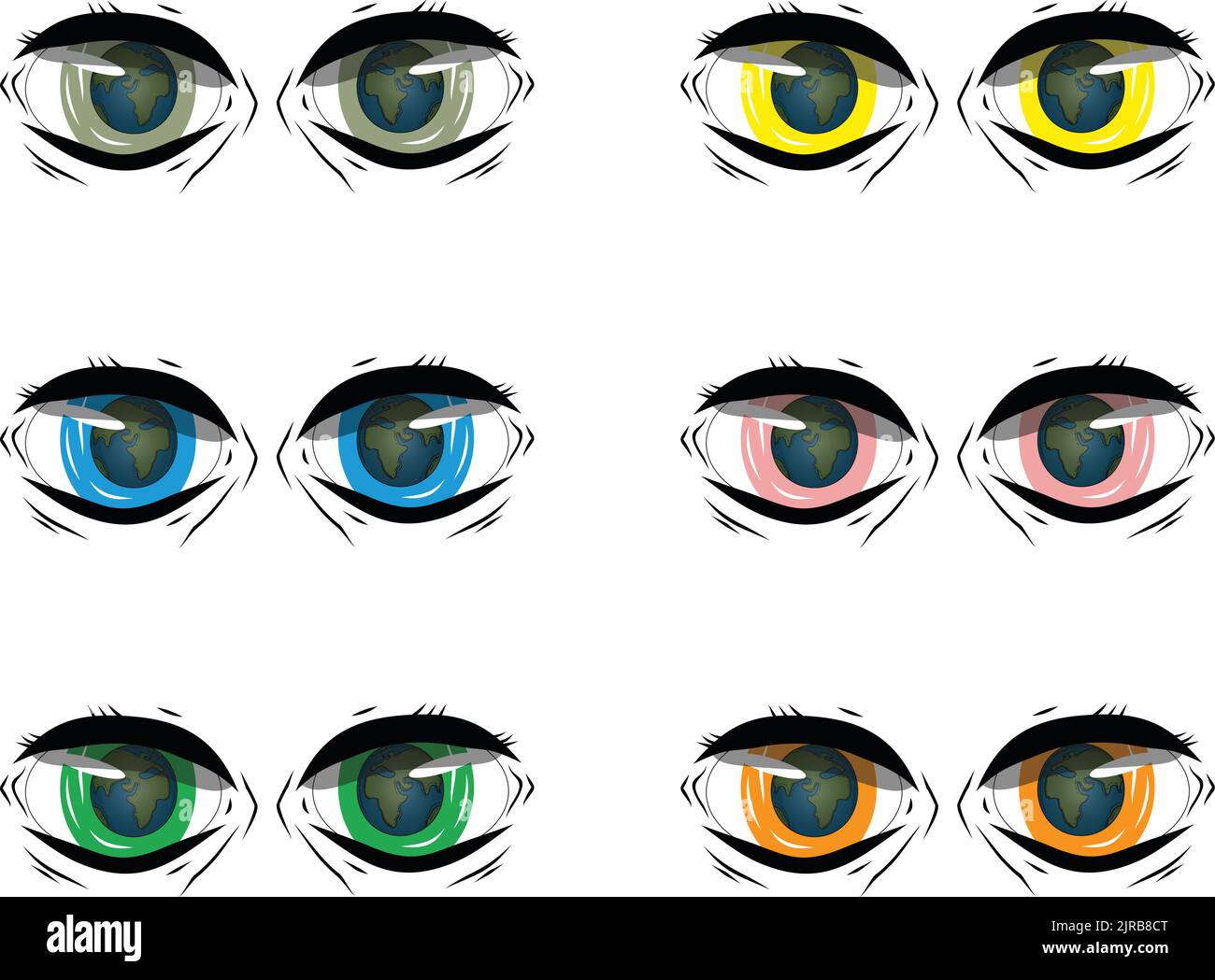 Cartoon scared happy black eyes Cut Out Stock Images & Pictures - Alamy