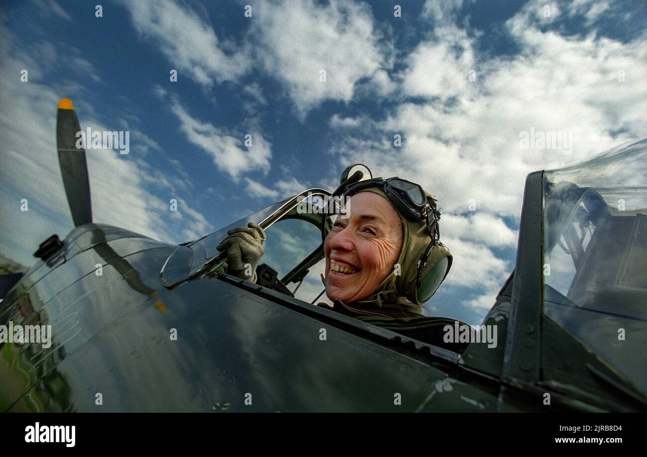 Carolyn Grace, Spitfire Pilot. Carolyn Grace with her Spitfire ML 407 ...