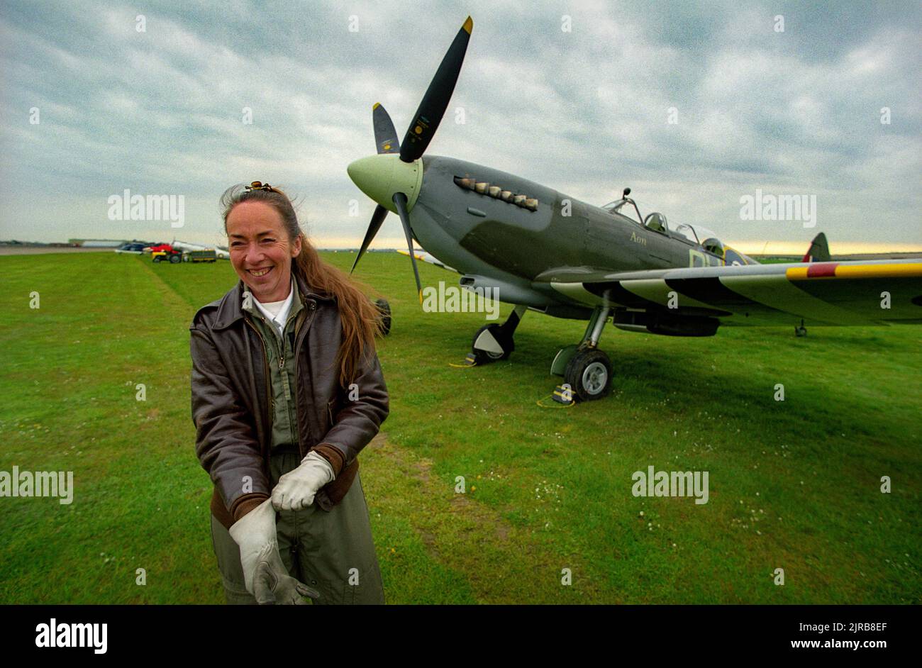 Carolyn Grace, Spitfire Pilot. Carolyn Grace with her Spitfire ML 407 ...