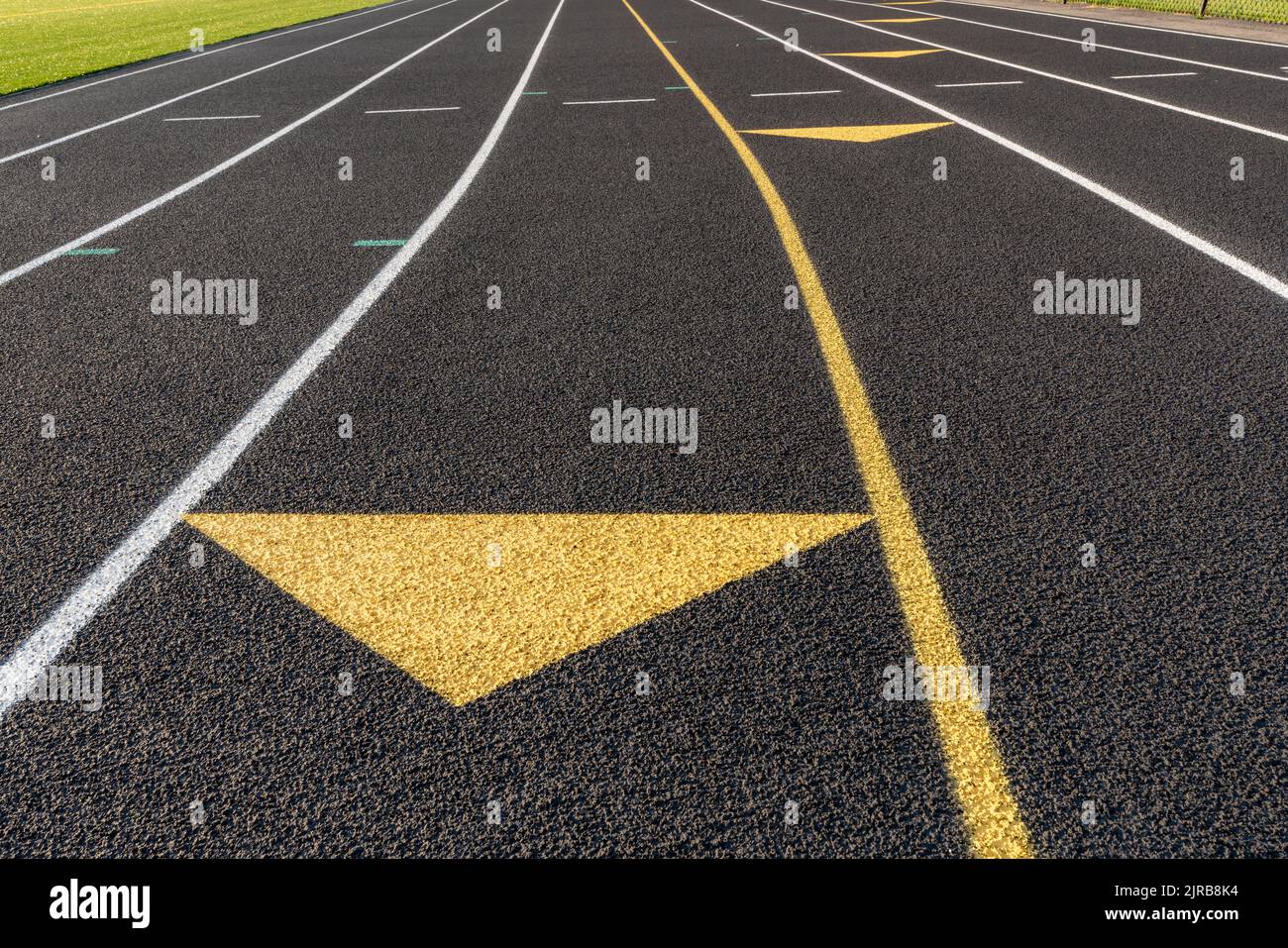 Inspiring close up of the end of an exchange zone on a new black ...