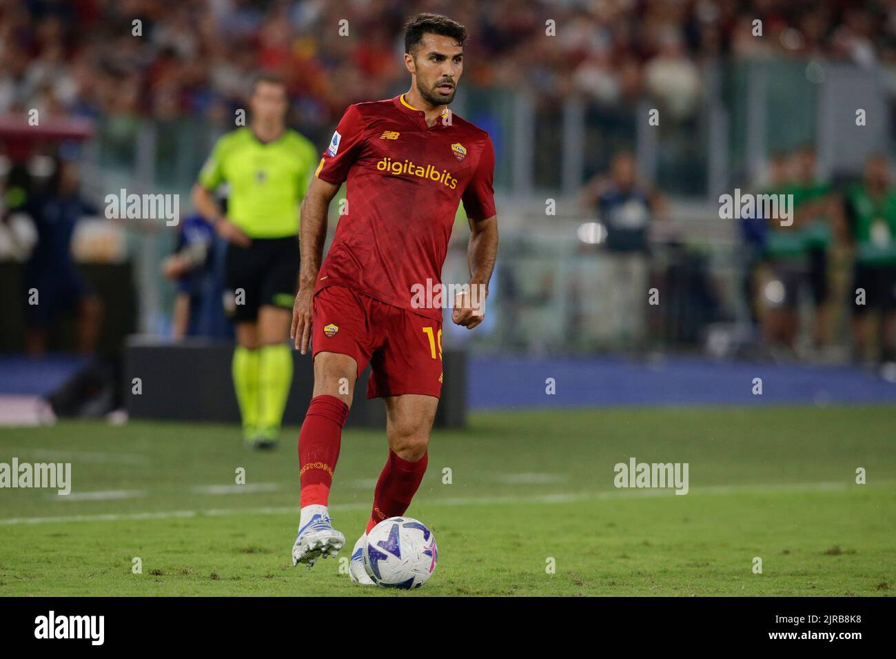 RomaÕs Turkis hdefender Zeki Celik controls the ball during the Serie A ...
