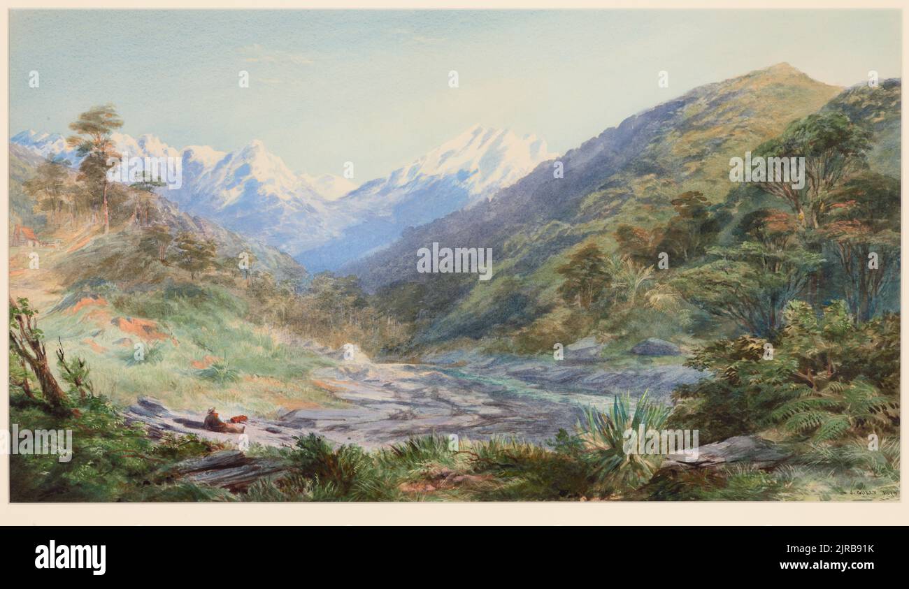 Landscape, Southern Alps, 1873, New Zealand, by John Gully. Gift of the ...