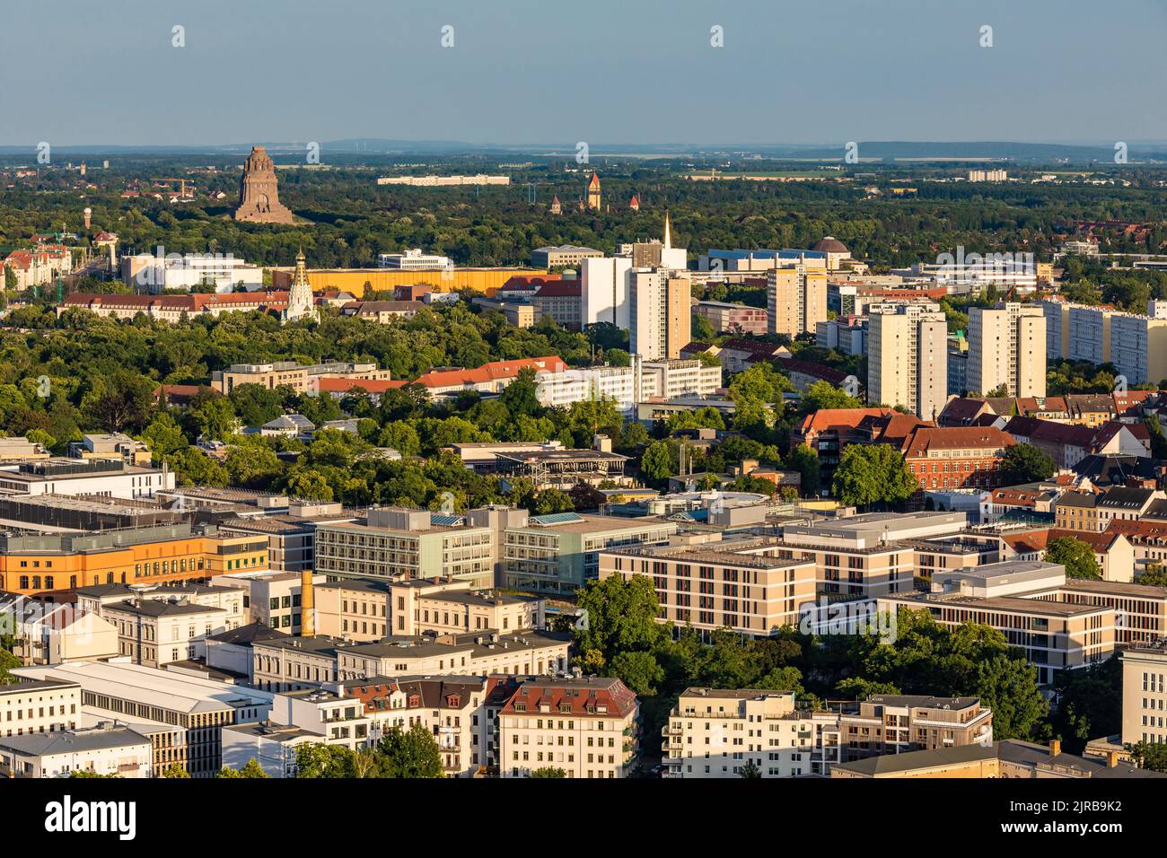 Germany, Saxony, Leipzig, Residential district with Monument to Battle ...