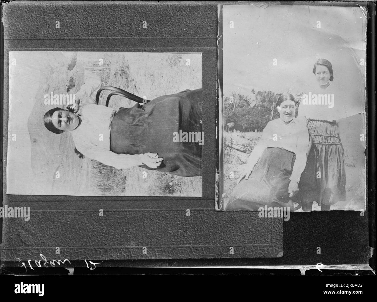 Copy of portraits of two women, inscribed Hagan, circa 1920, Wellington ...