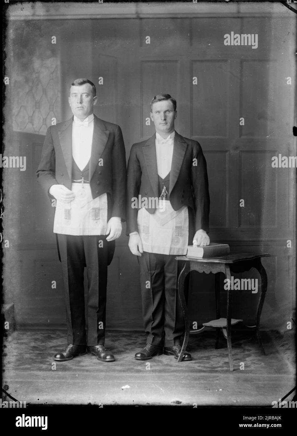 Portrait of a two men in Masonic dress, circa 1920, Wellington, by ...