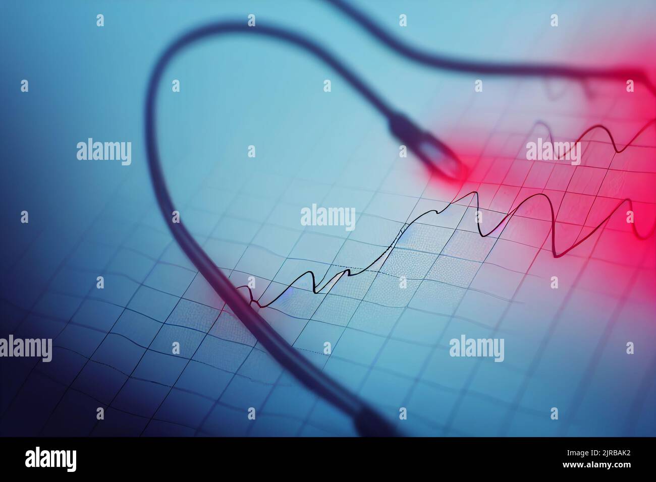 Electrocardiogram, EKG, heart rate monitor showing a specific illness ...