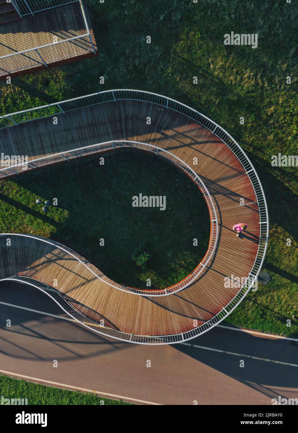 Aerial view only person walking hi-res stock photography and images - Alamy